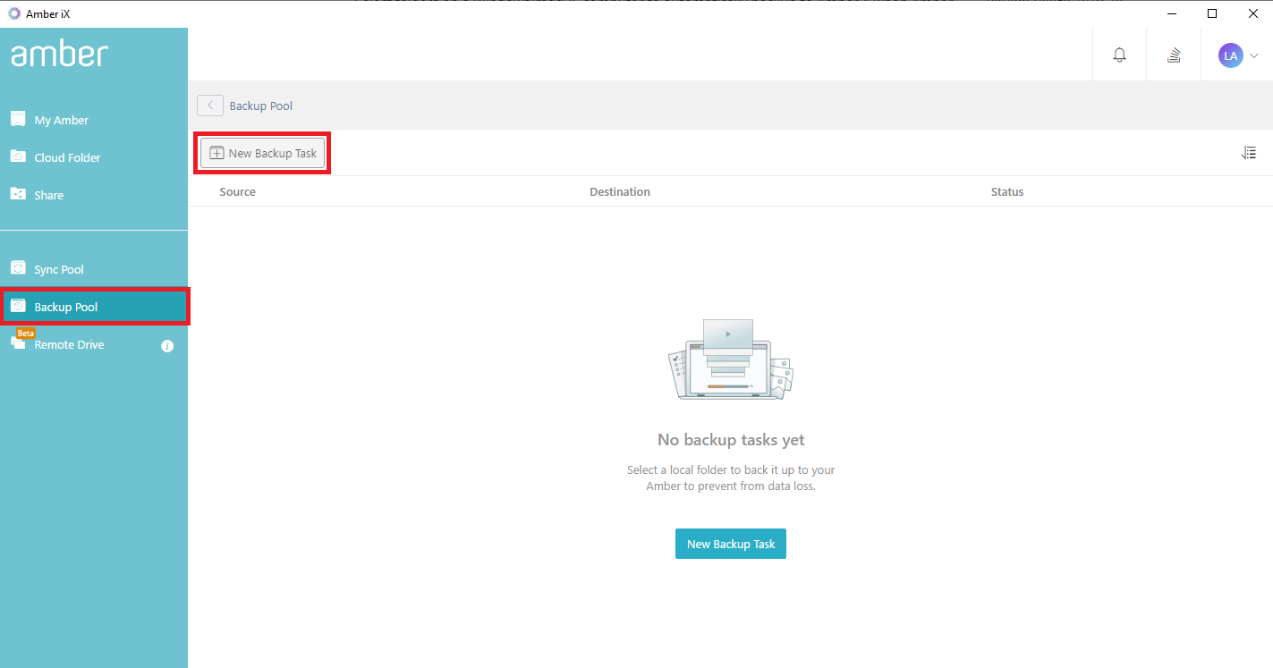 Amber iX Desktop: Backup Pool – Amber Support