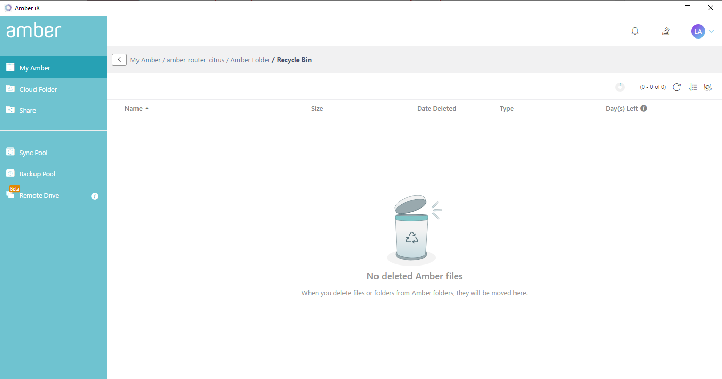 Where is the Recycle Bin (Amber iX Desktop)? – Amber Support