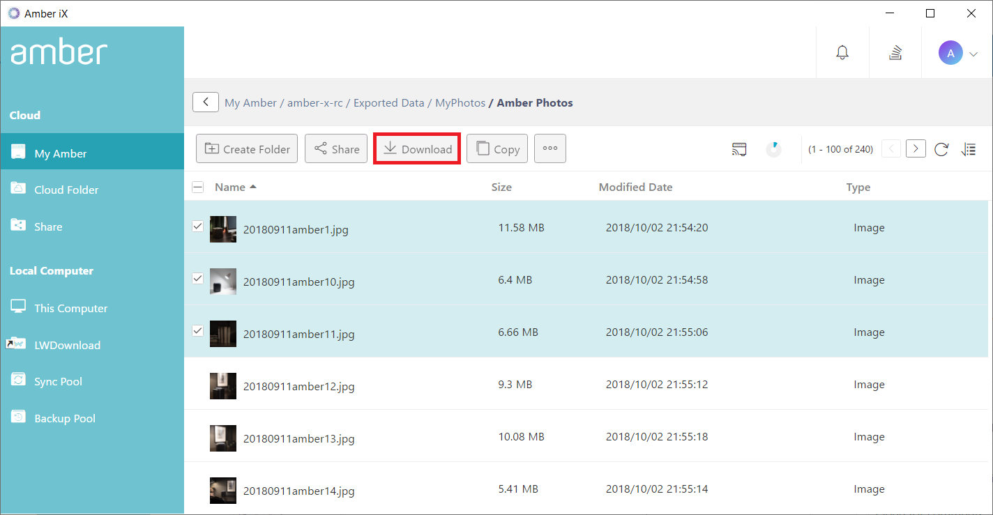 How to download files from Amber X? – Amber Support